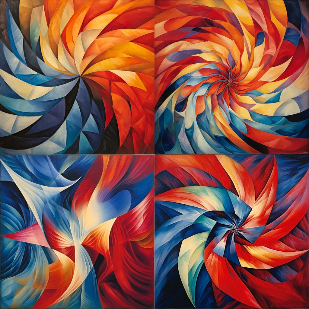 Giacomo Balla Midjourney style | Andrei Kovalev's Midlibrary 2.0