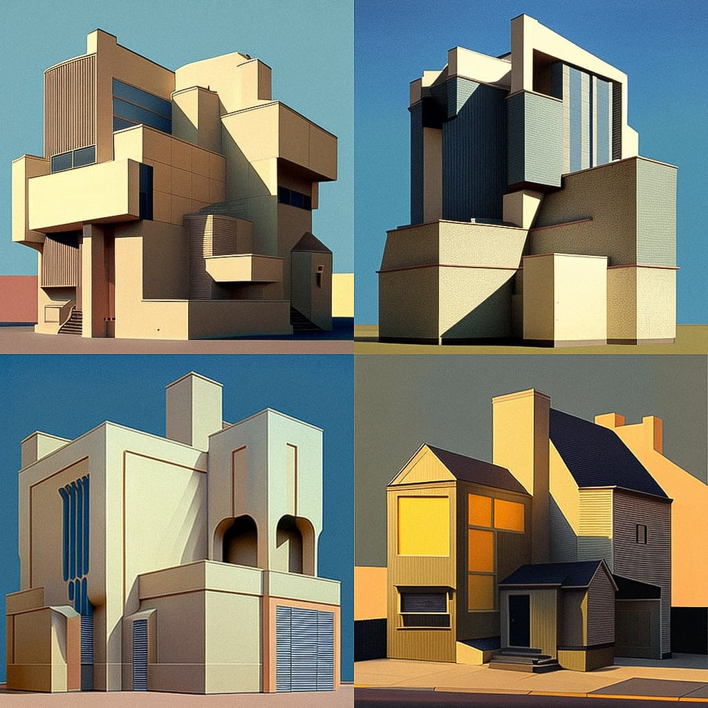 Charles Gwathmey Midjourney style | Andrei Kovalev's Midlibrary 2.0