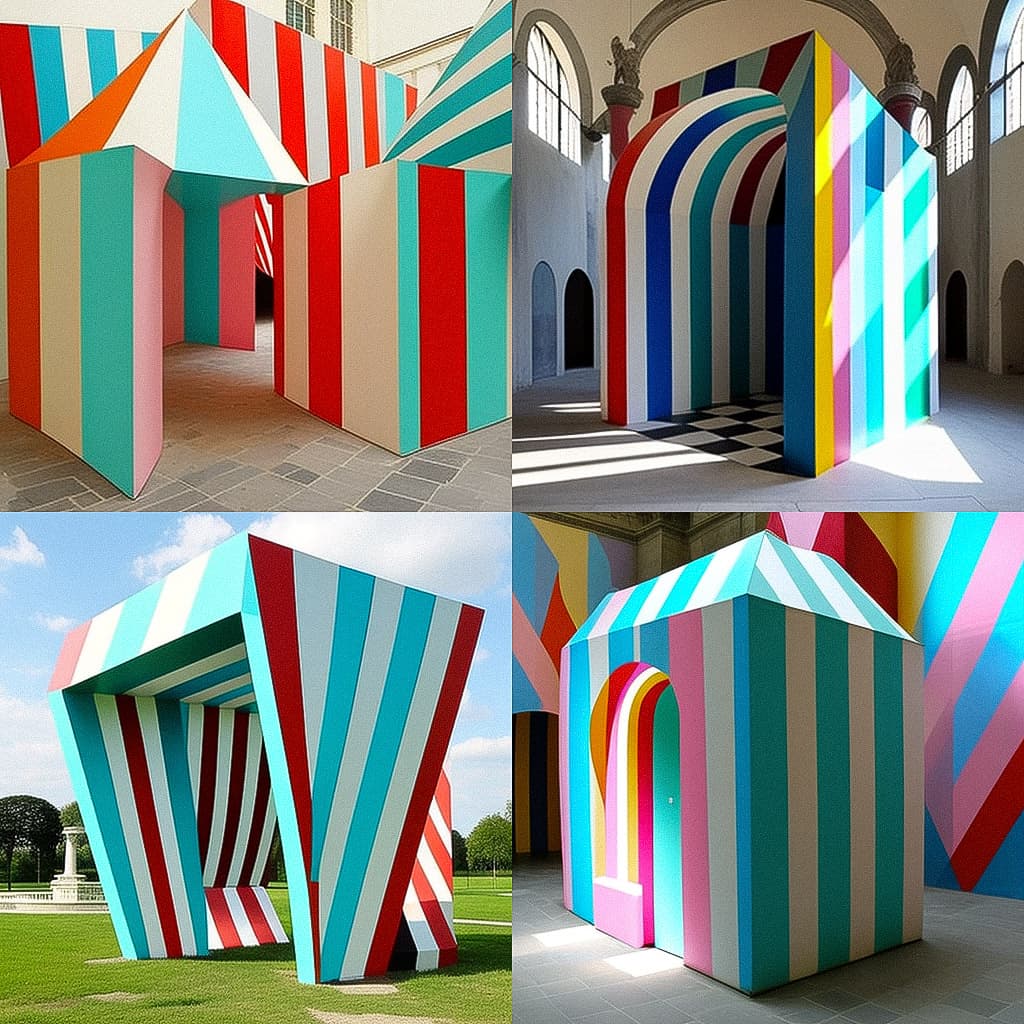 Daniel Buren Midjourney style | Andrei Kovalev's Midlibrary 2.0