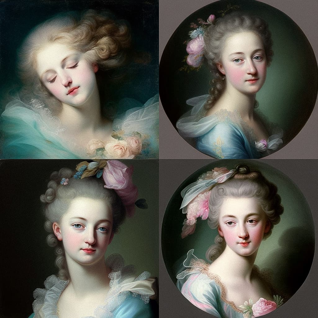 Rosalba Carriera Midjourney style | Andrei Kovalev's Midlibrary 2.0