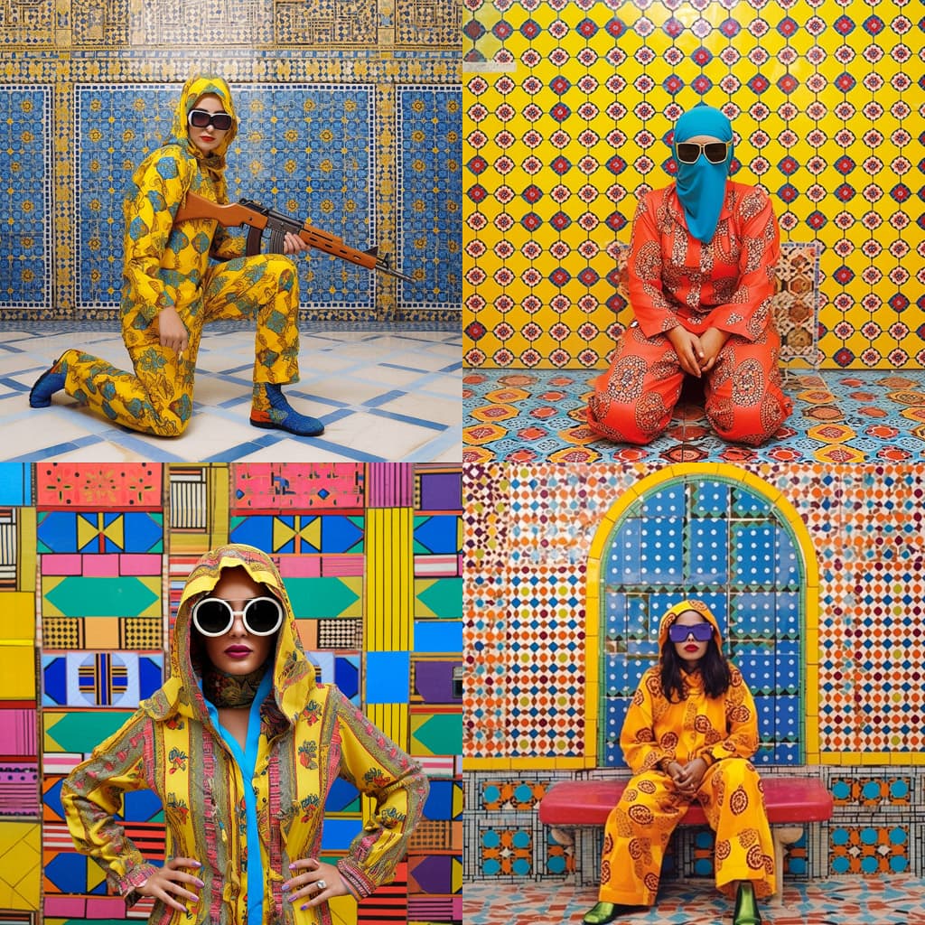 Hassan Hajjaj Midjourney style | Andrei Kovalev's Midlibrary 2.0