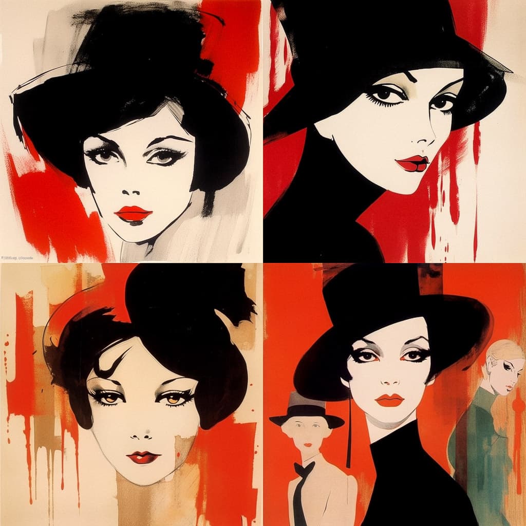 Rene Gruau Midjourney style | Andrei Kovalev's Midlibrary 2.0