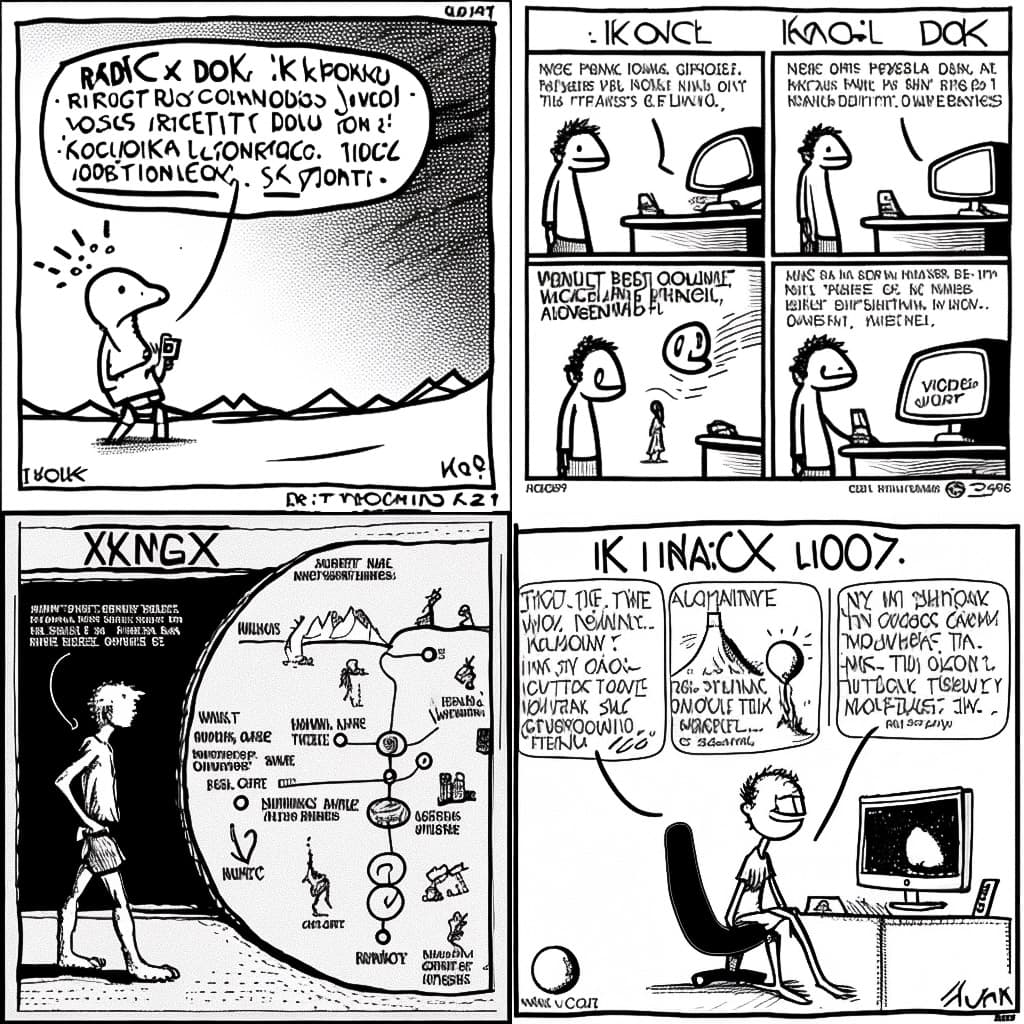 Xkcd Midjourney style | Andrei Kovalev's Midlibrary 2.0