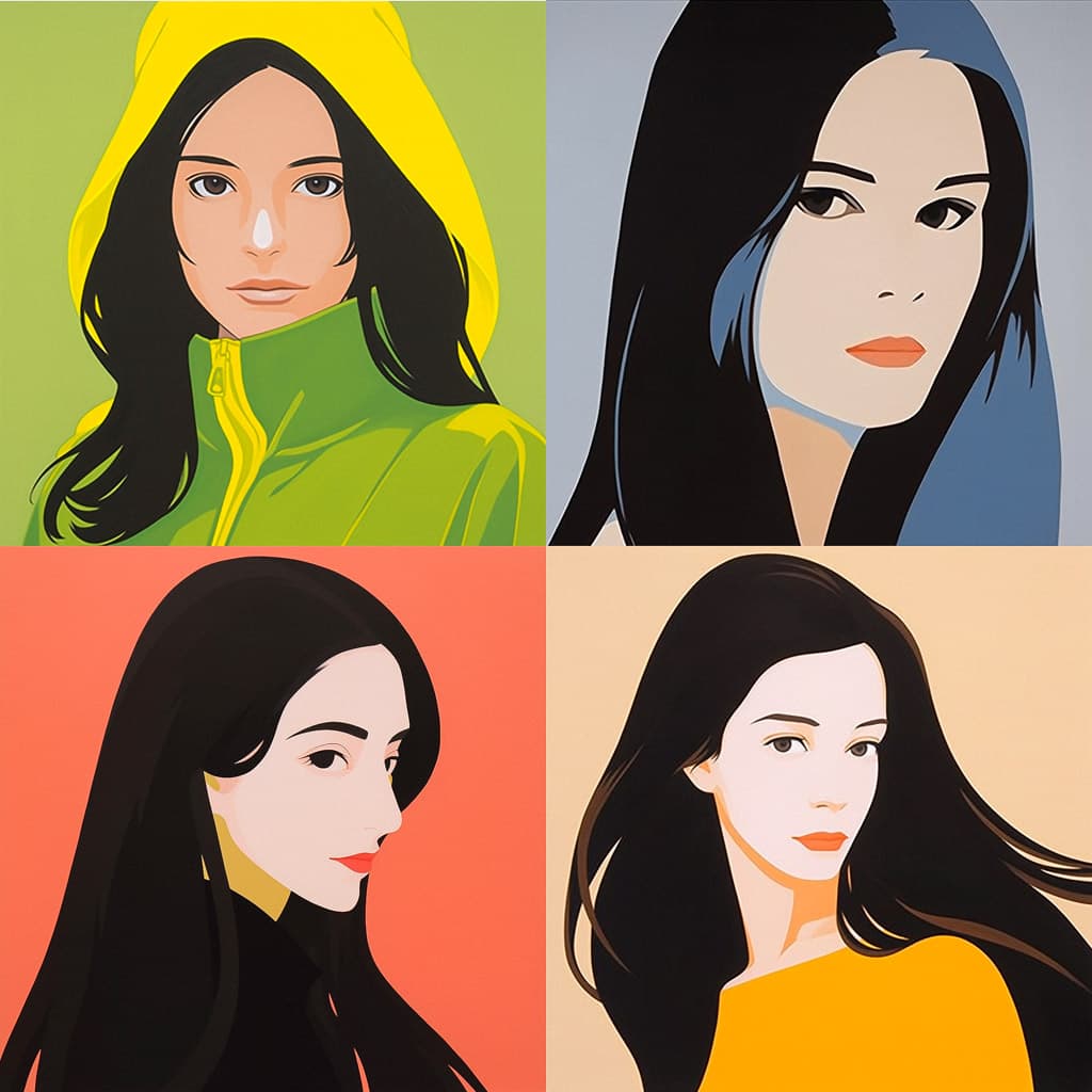 Alex Katz Midjourney style | Andrei Kovalev's Midlibrary 2.0