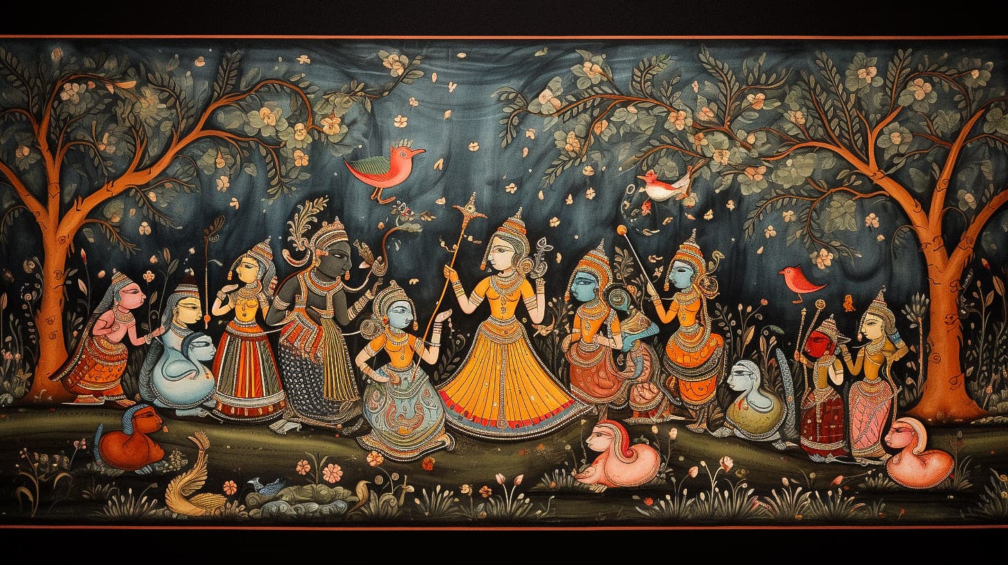 Patachitra painting Midjourney style | Andrei Kovalev's Midlibrary