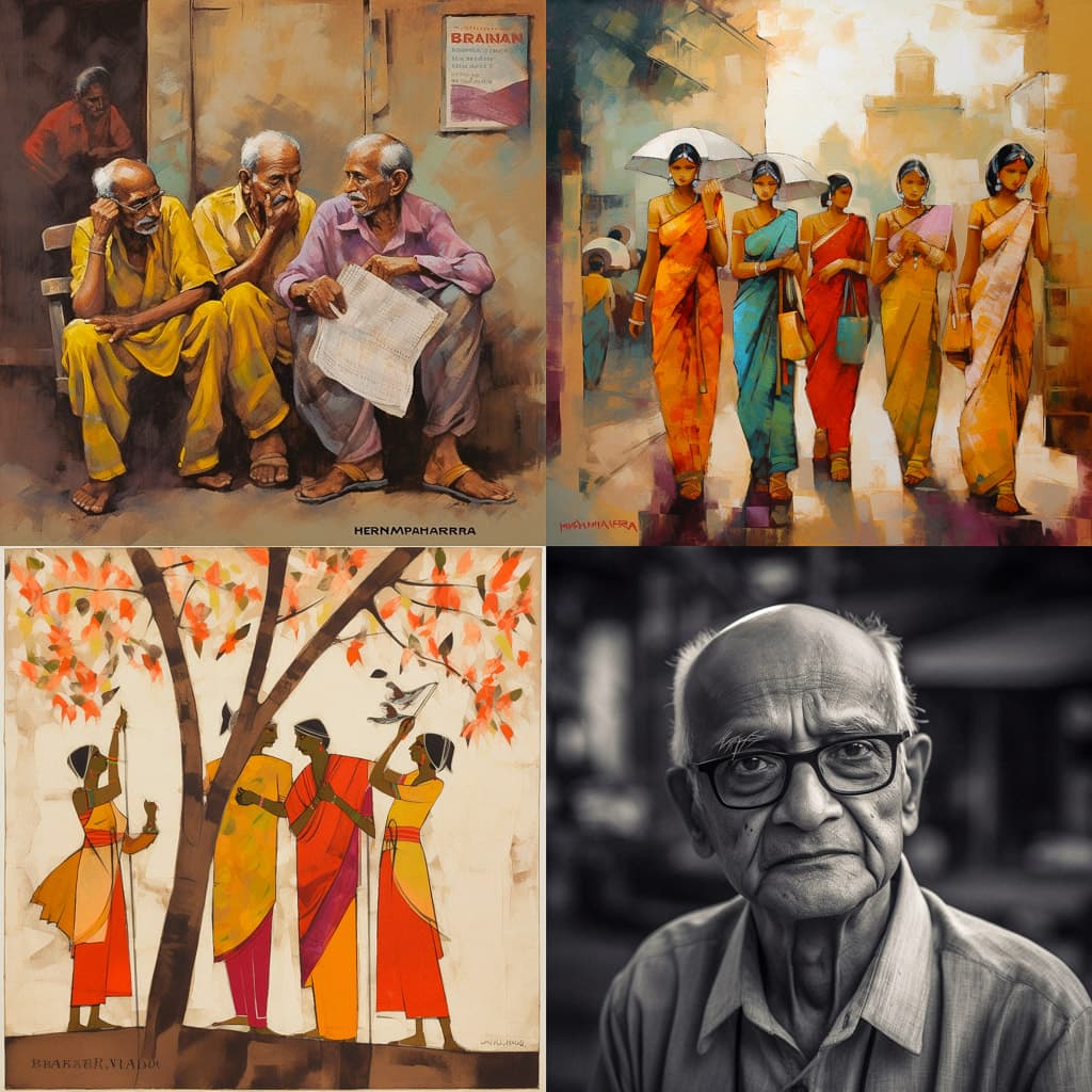 Narayan Shridhar Bendre Midjourney style | Andrei Kovalev's Midlibrary 2.0