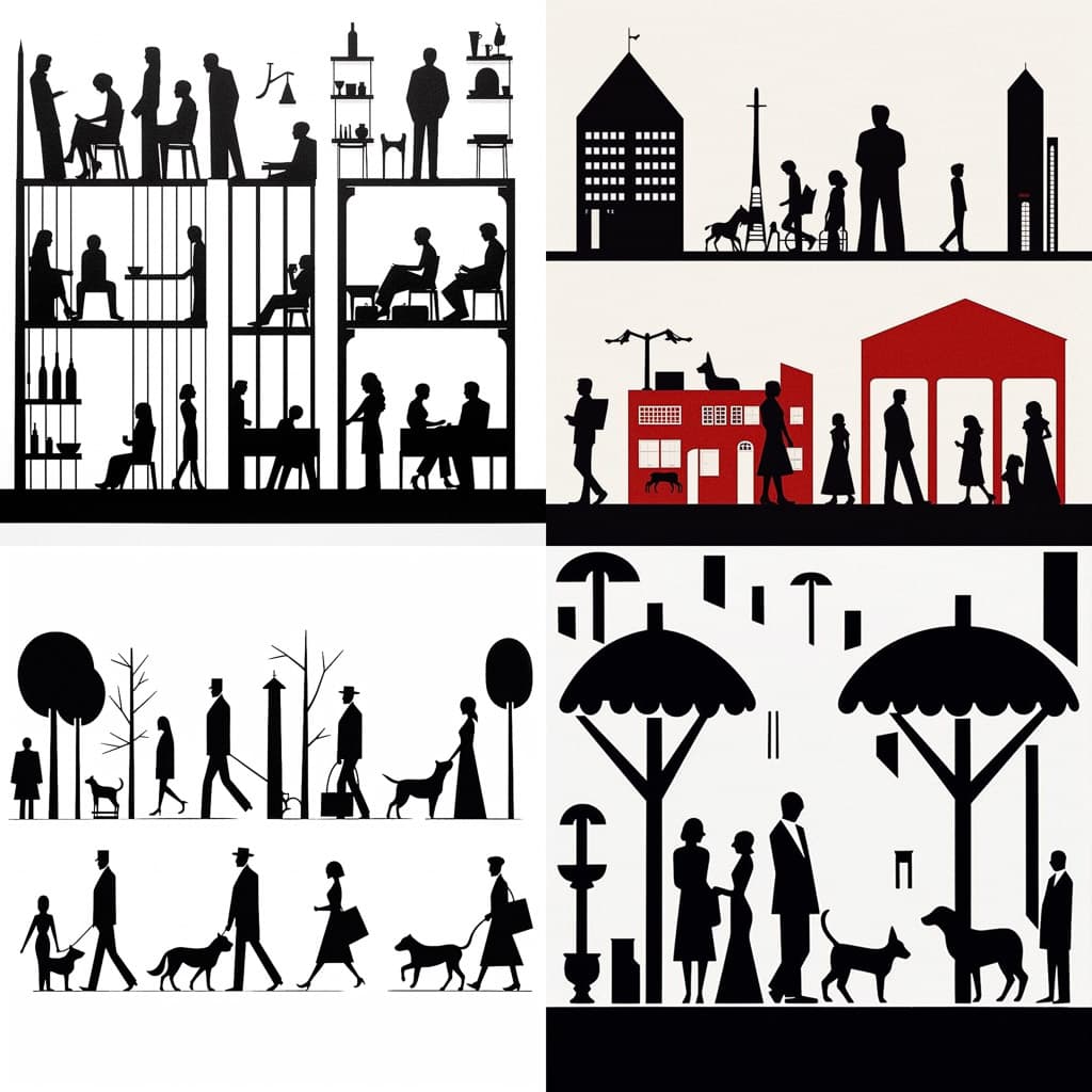 Gerd Arntz Midjourney style | Andrei Kovalev's Midlibrary 2.0