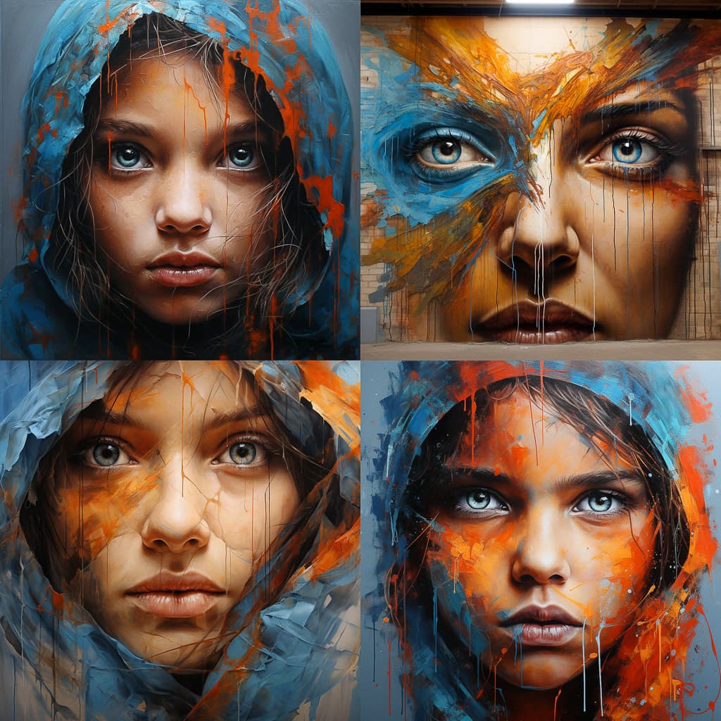 Matt Adnate Midjourney style | Andrei Kovalev's Midlibrary 2.0