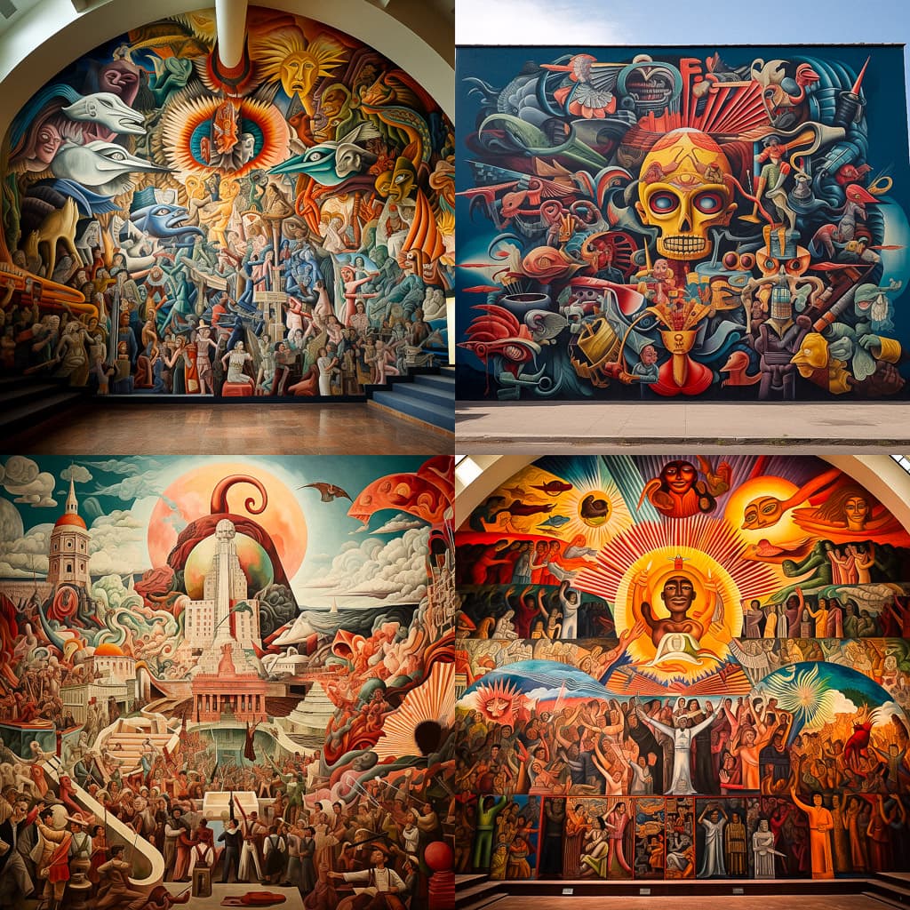 Mexican muralism Midjourney style | Andrei Kovalev's Midlibrary 2.0