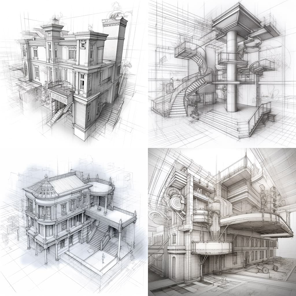 CAD drawing Midjourney style | Andrei Kovalev's Midlibrary 2.0