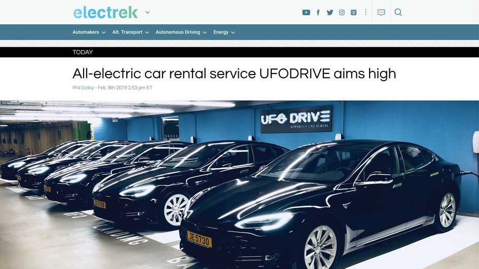 ELECTREK - All-electric car rental service UFODRIVE aims high