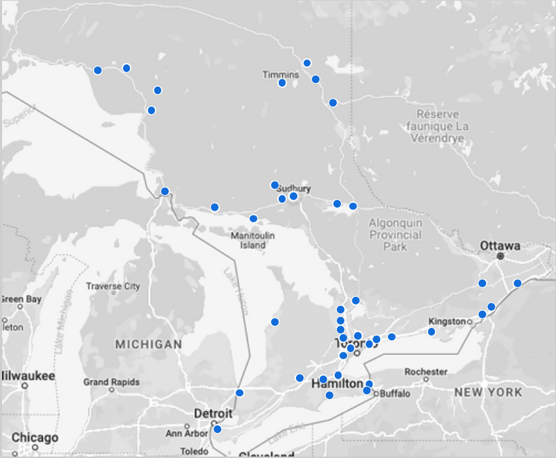 Nickel City Steel Limited - Ontario Map of Projects