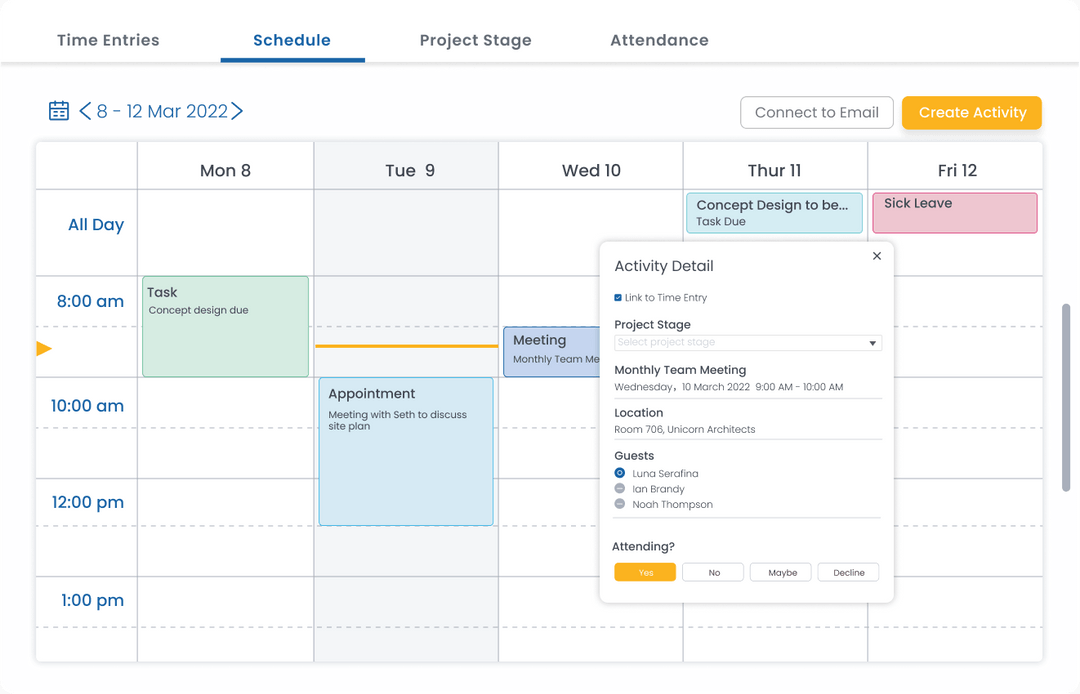 Timesheet | Clarc Features