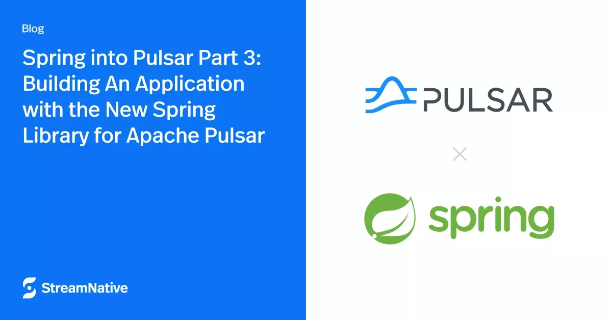 Spring into Pulsar Part 3: Building An Application with the New Spring Library for Apache Pulsar