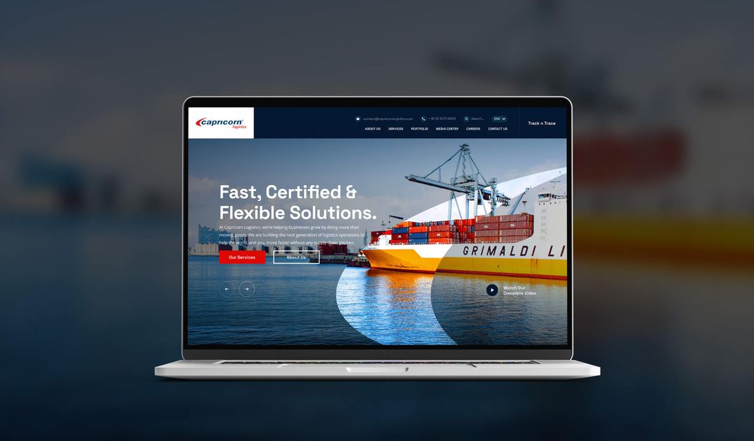Capricorn Logistics new website design and developed by Parashift