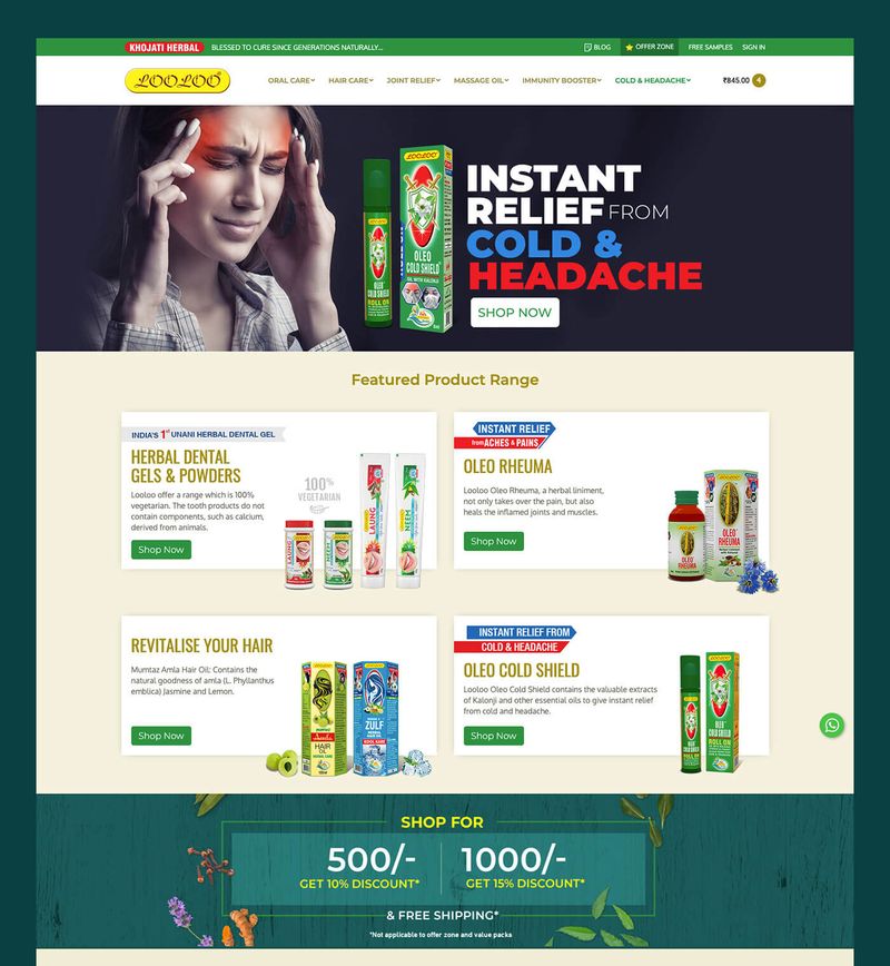 Looloo Herbal new website design and developed by Parashift