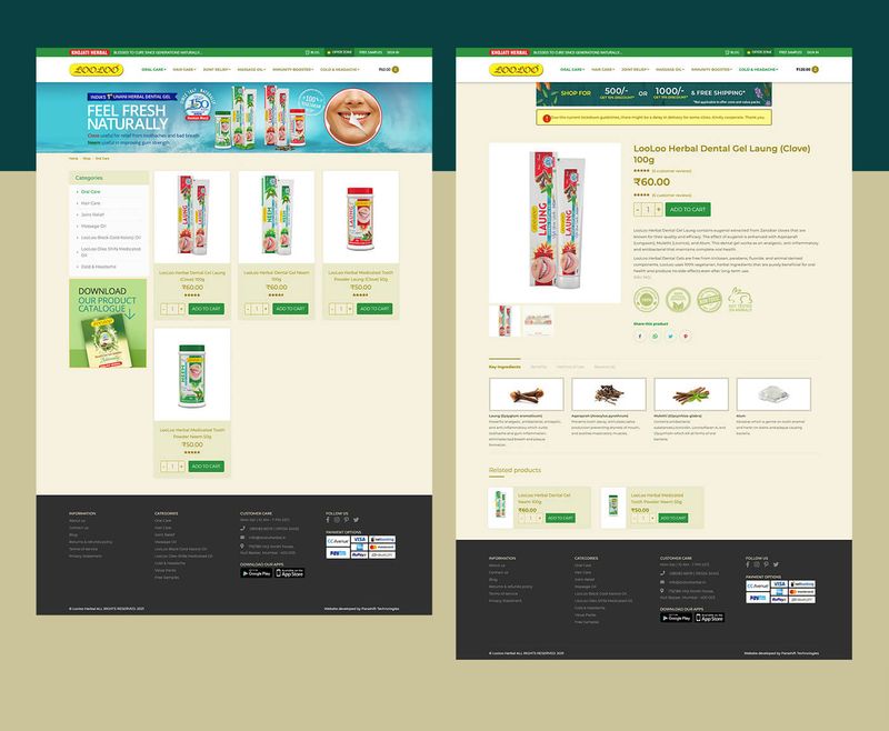 Looloo Herbal new website design and developed by Parashift