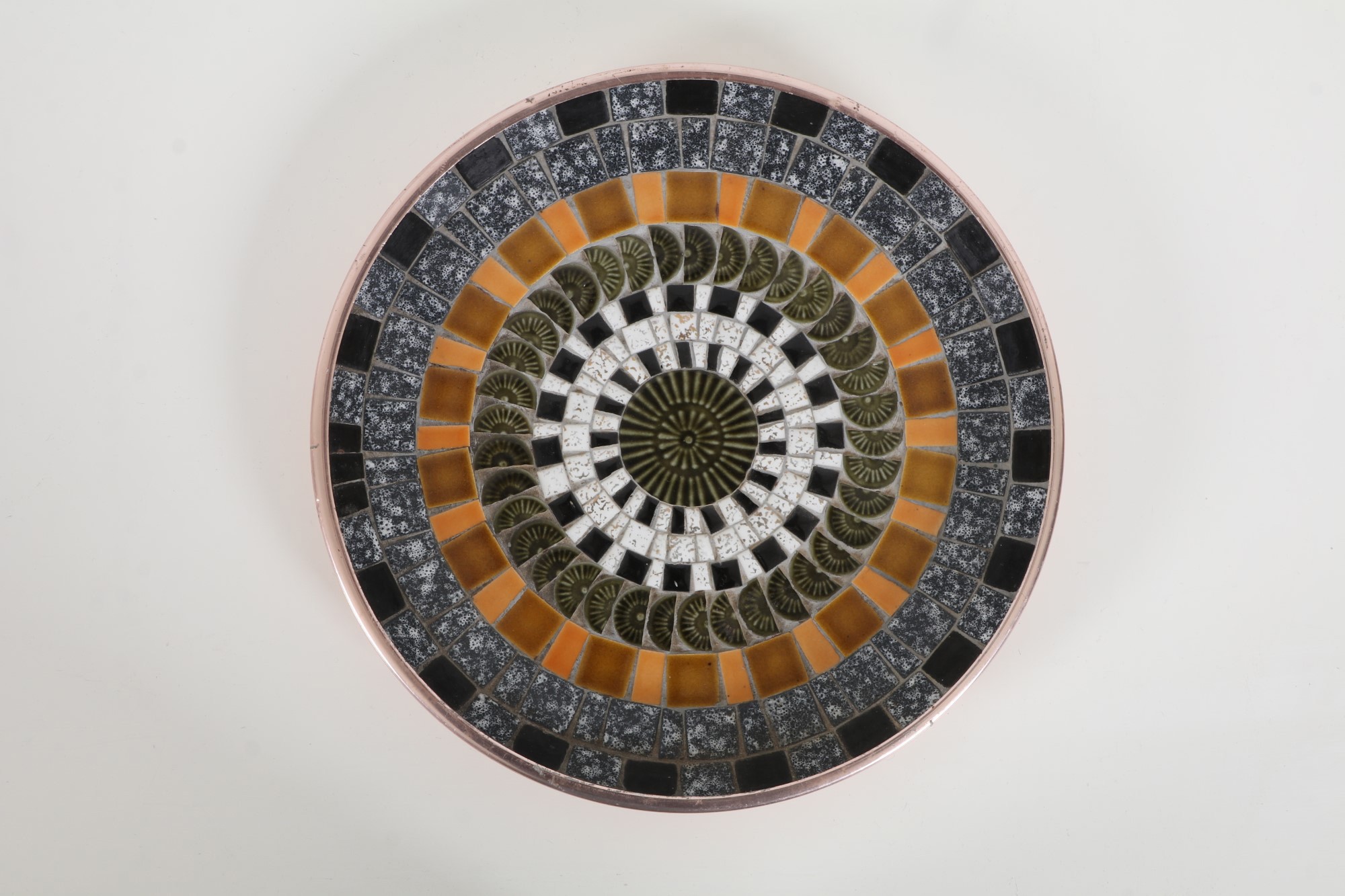 John Crichton Mosaic Tile Plate | Mustard / Grey