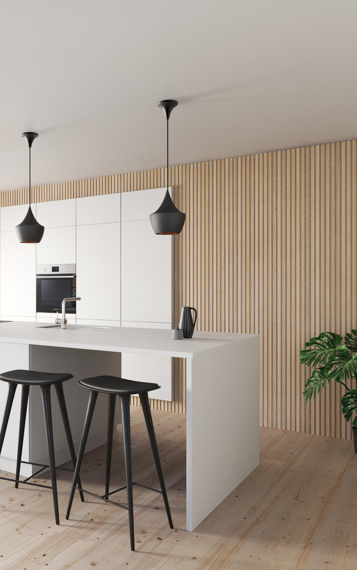 Smoked Oak Slat Panels