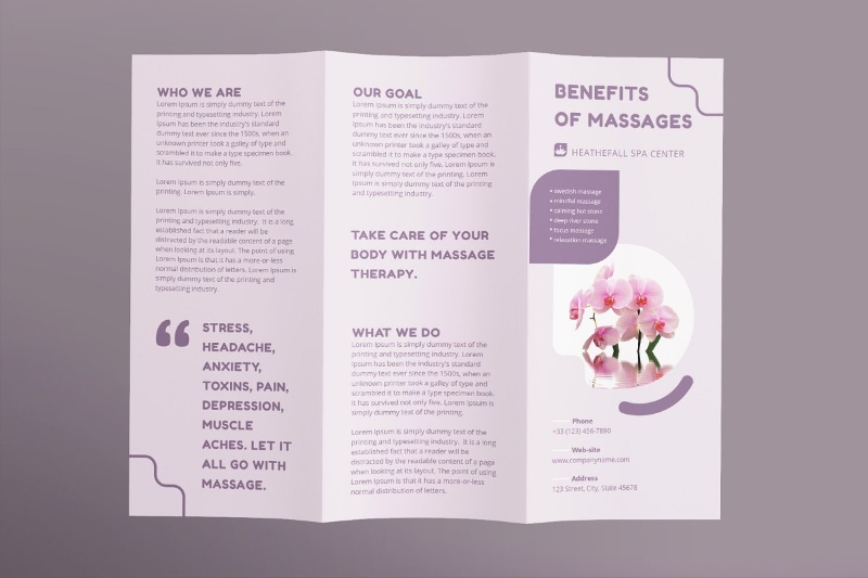 12 Great Brochure Templates for Massage Therapy Studios