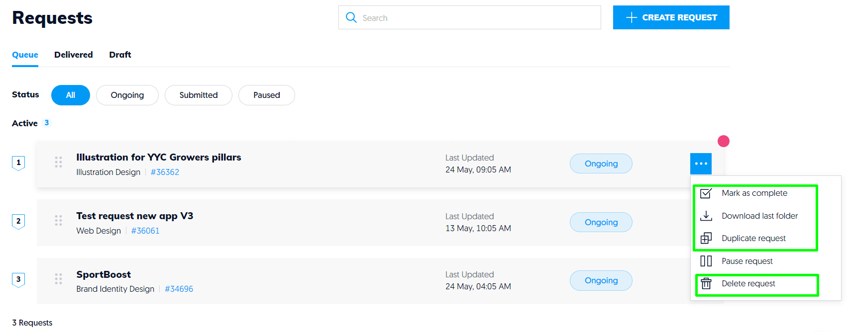 Manage Your Requests