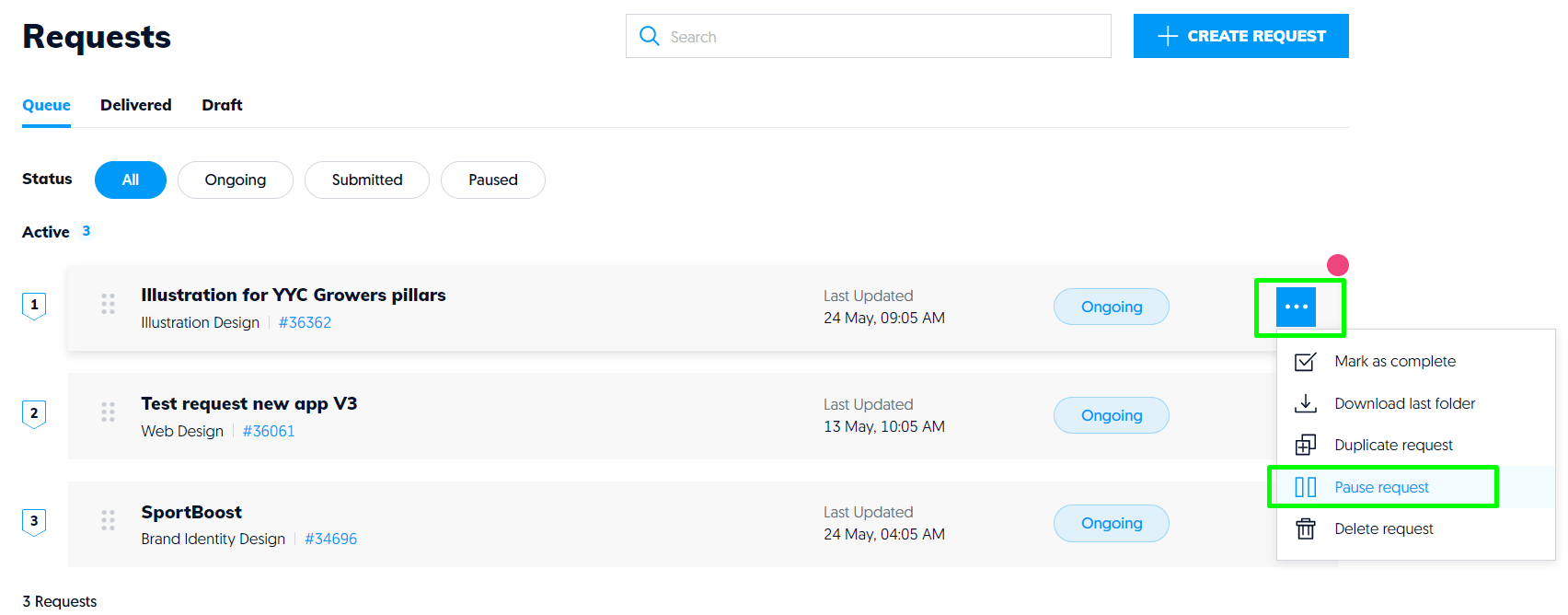 Manage Your Requests