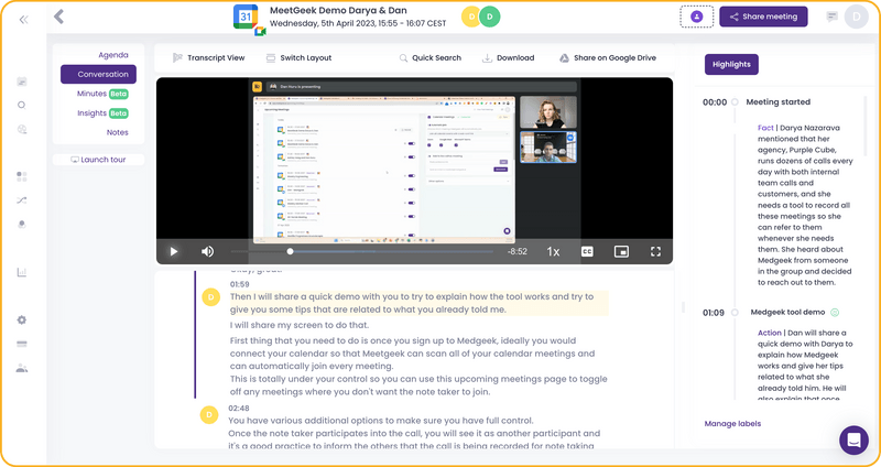 AI Meeting Minutes | MeetGeek Meeting Assistant