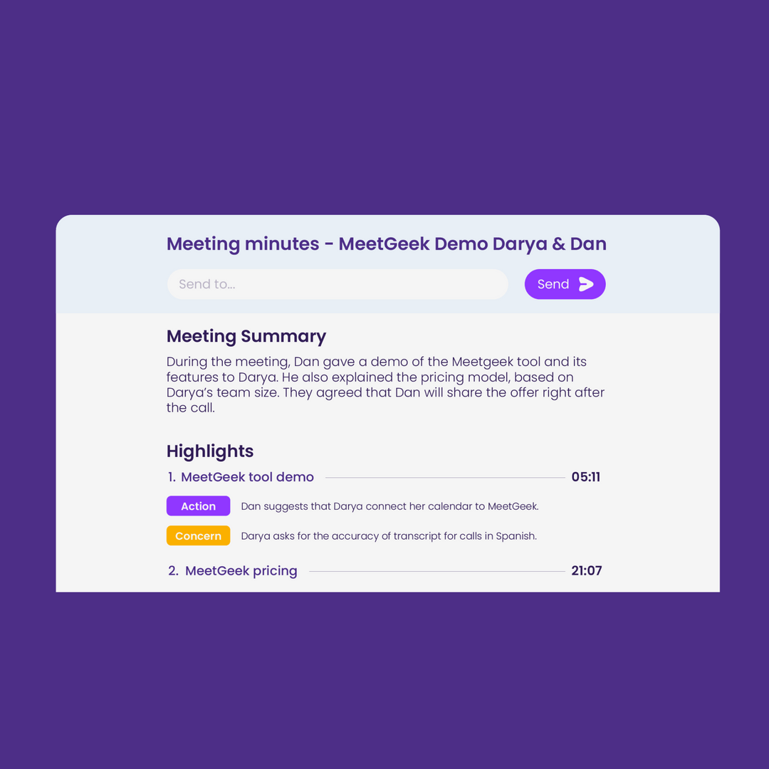 AI Meeting Minutes | MeetGeek Meeting Assistant
