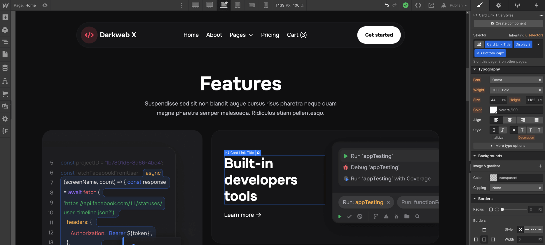 Start Here - Darkweb X - Webflow Ecommerce website template