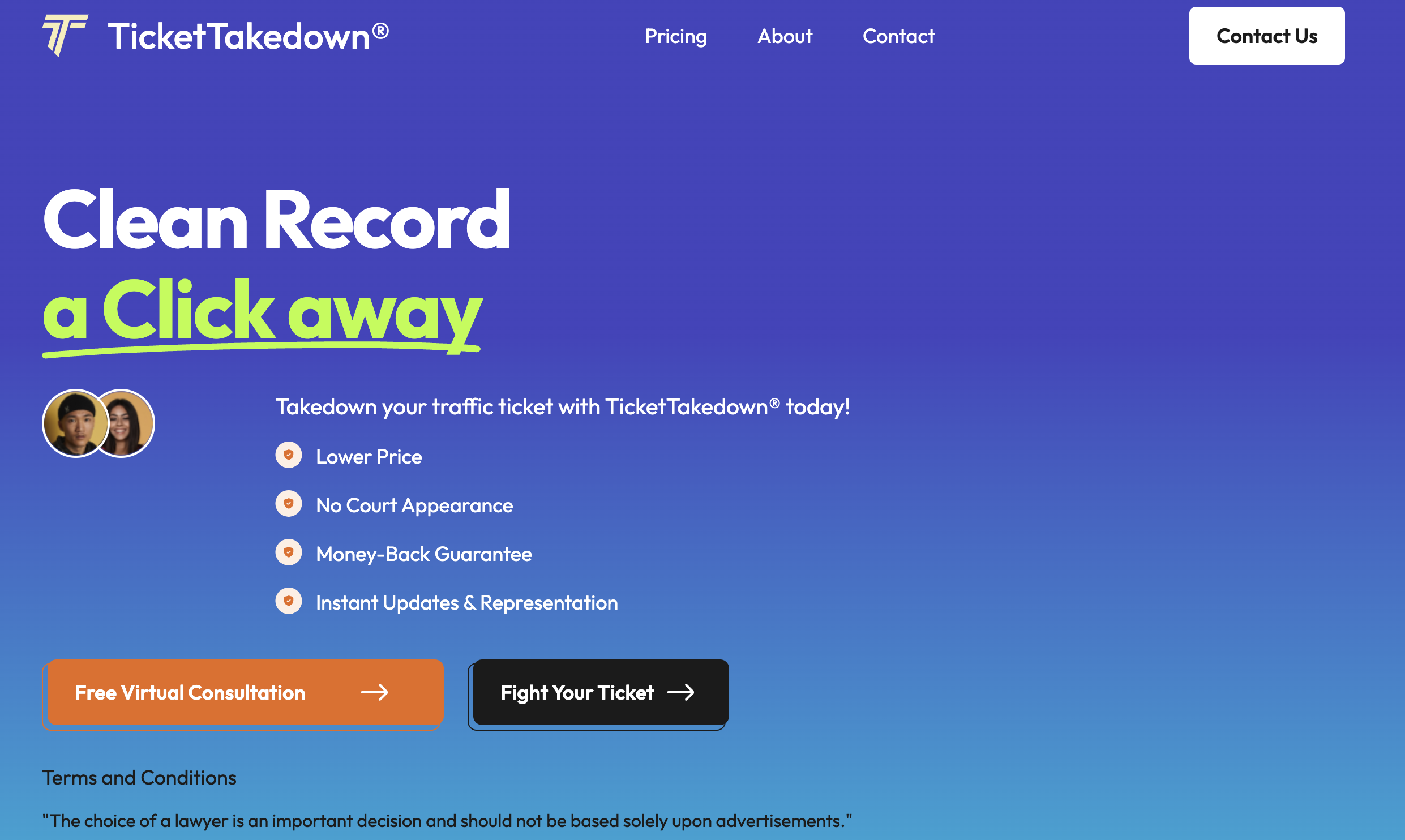 Ticket Takedown - Clean Records a Click away