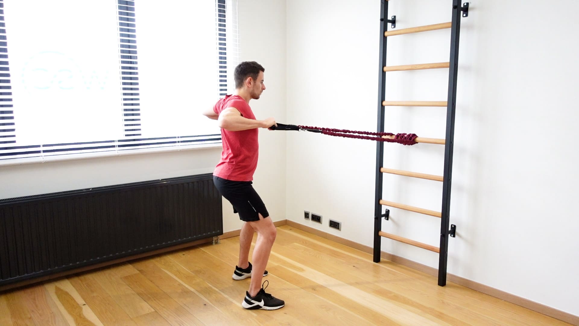 Vidéo d'exercice - Elévation antérieure corps incliné et coude fléchi