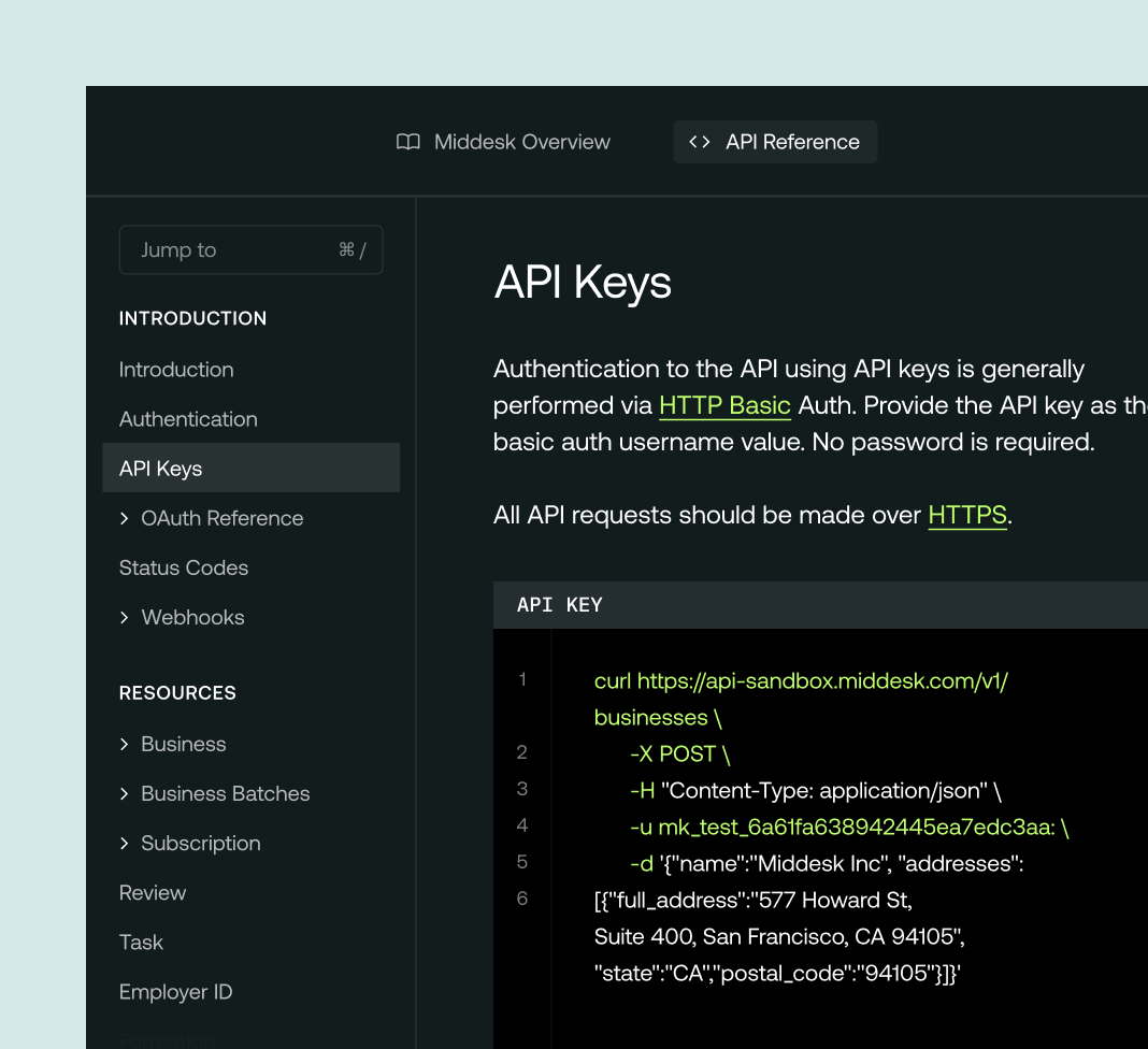 Middesk | KYB and KYC with a single integration