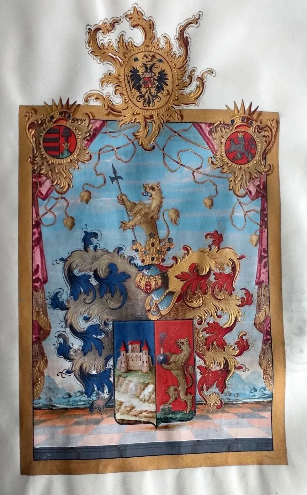 Handwritten letters patent of nobility for Leopold Spitzl von ...