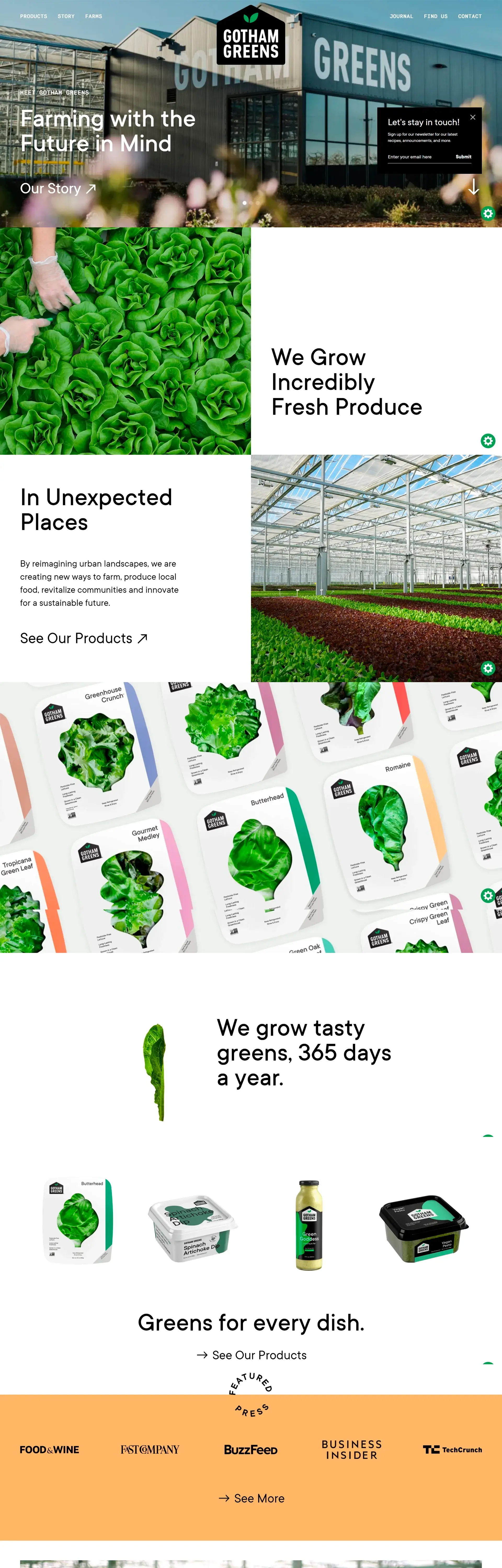 «Gotham Greens» | Screenshot of the Homepage