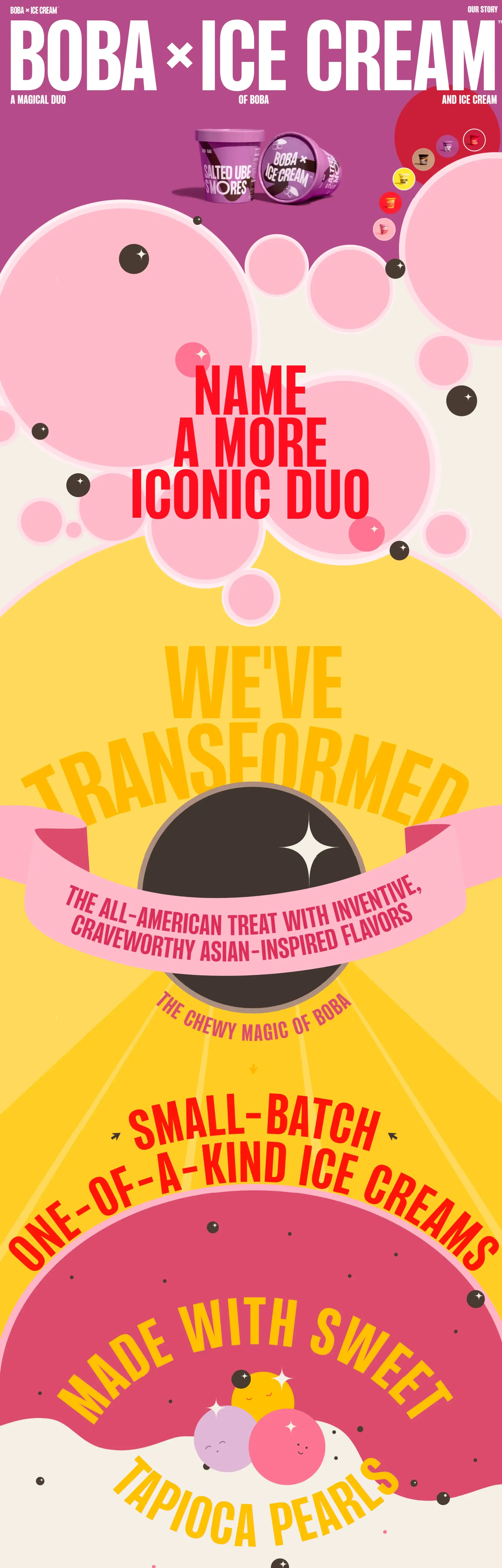 «Boba Ice Cream» | Screenshot of the Homepage