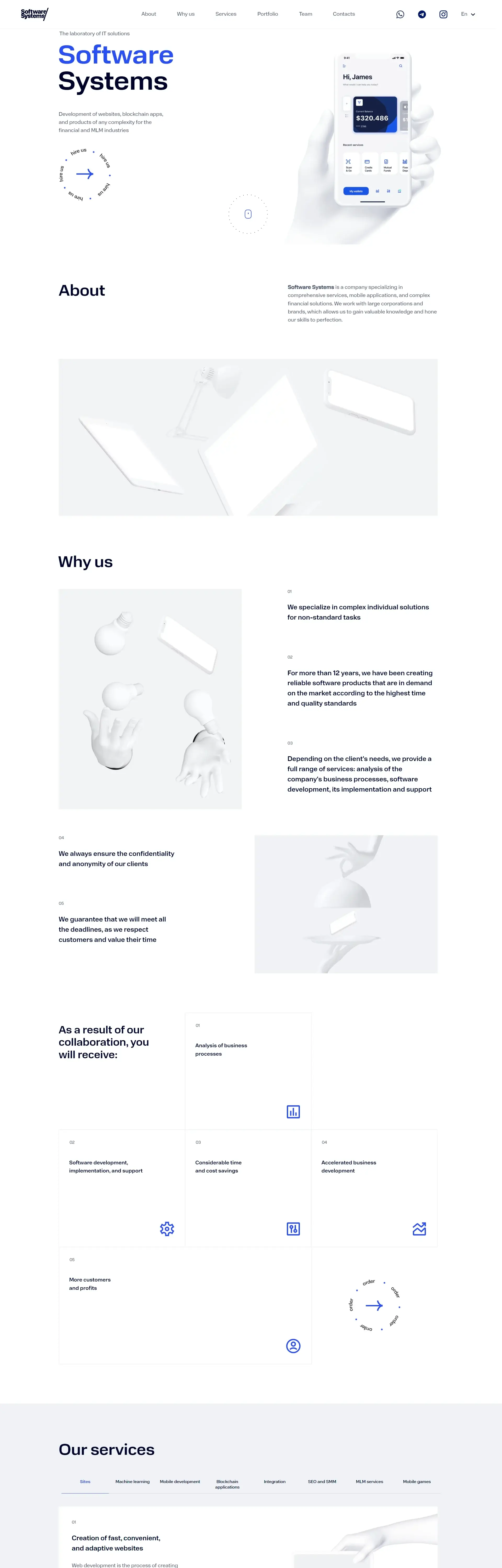 «Software Systems» | Screenshot of the Homepage