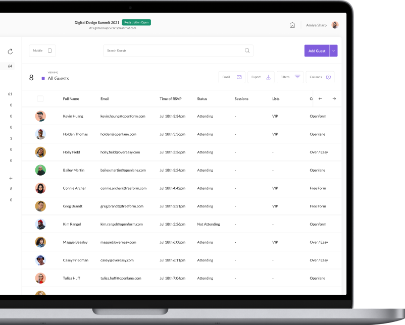 Mobile Event Check-in App - Splash
