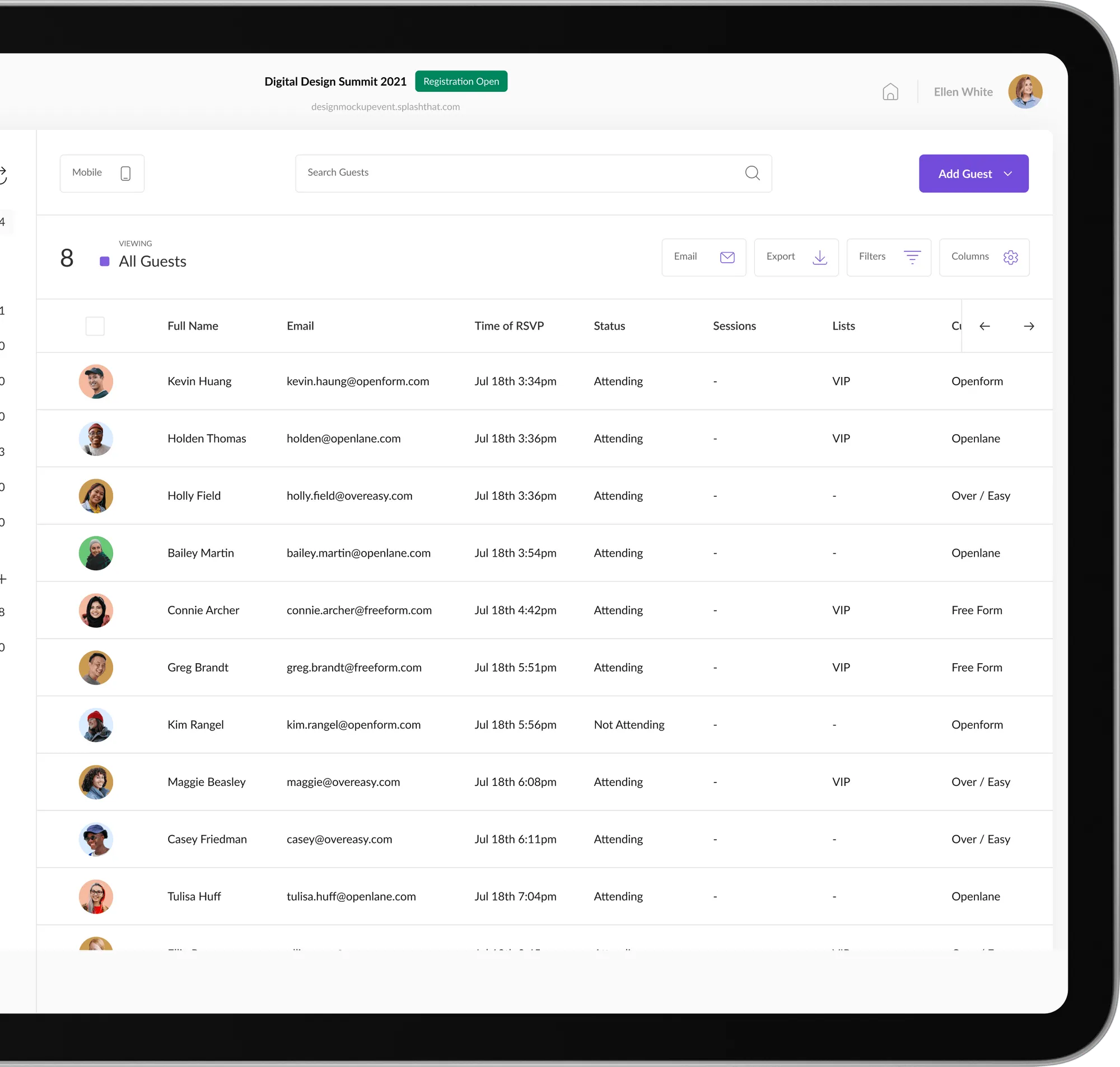Mobile Event Check-in App - Splash