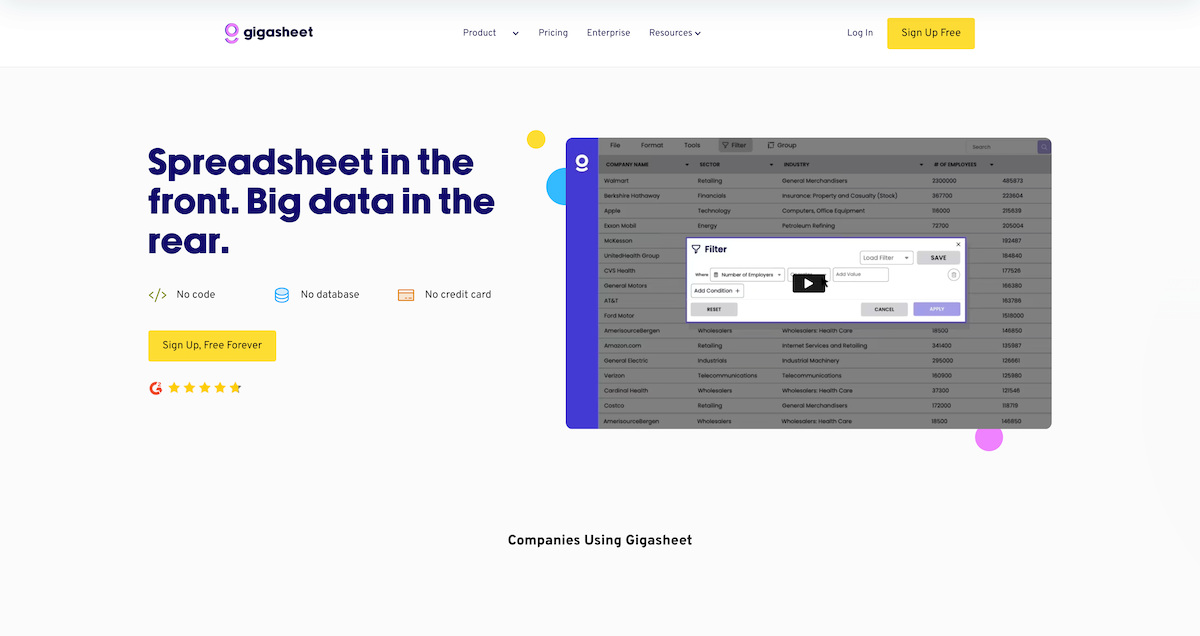 Gigasheet - The Big Data Spreadsheet