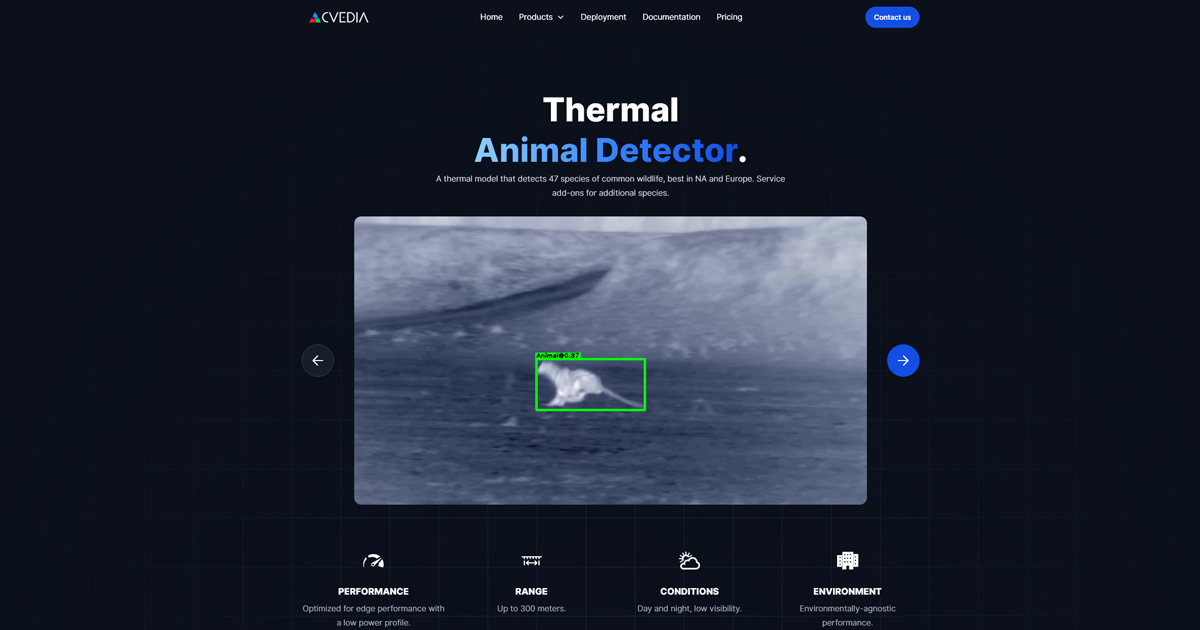 Thermal Animal Detector | CVEDIA | AI Video Analytics for any hardware