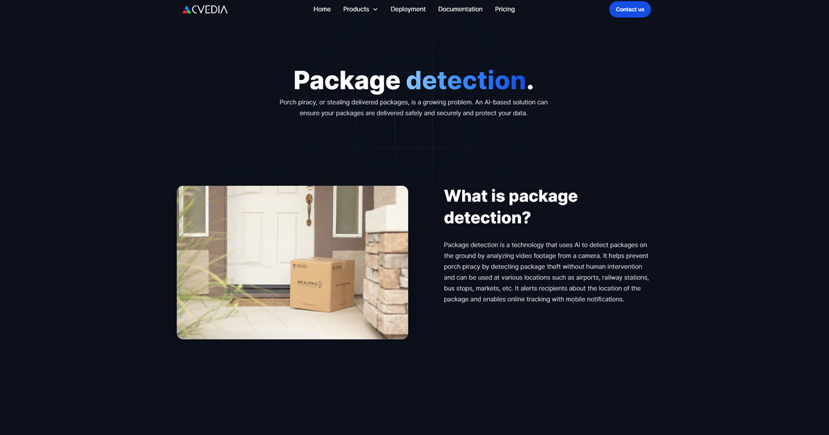 Package Detection | CVEDIA | AI Video Analytics for any hardware