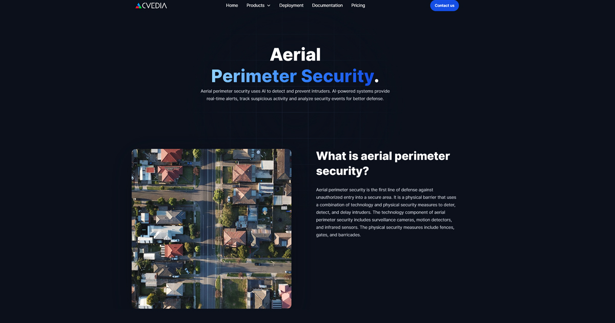 Aerial Perimeter Security | CVEDIA | AI Video Analytics for any hardware