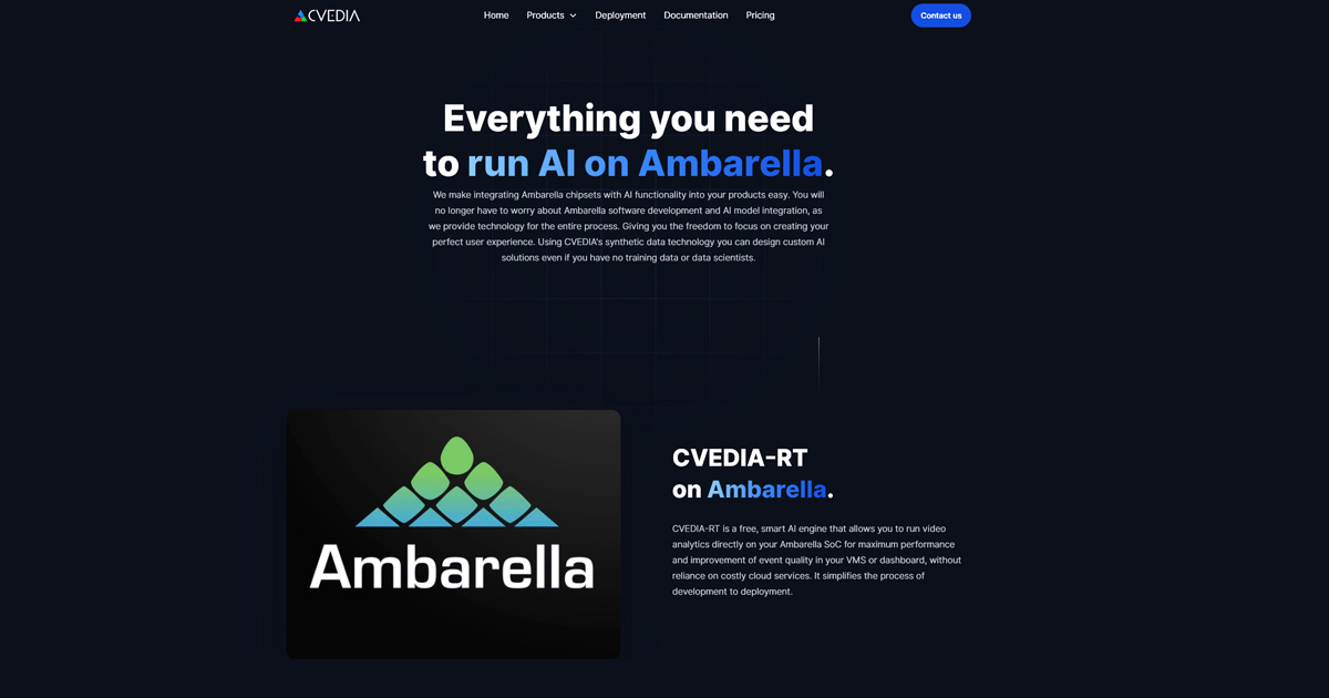 Ambarella | CVEDIA | AI Video Analytics for any hardware