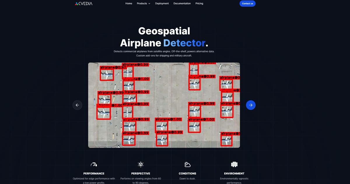 Geospatial Airplane Detector | CVEDIA | AI Video Analytics for any hardware