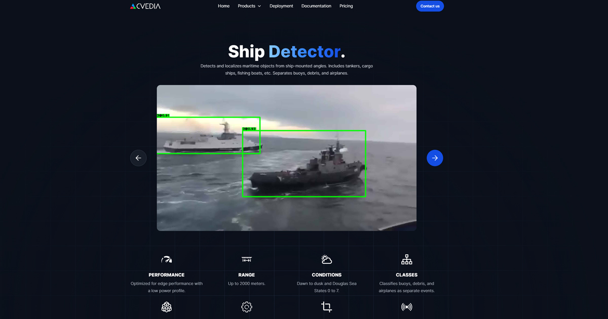 Ship Detector | CVEDIA | AI Video Analytics for any hardware