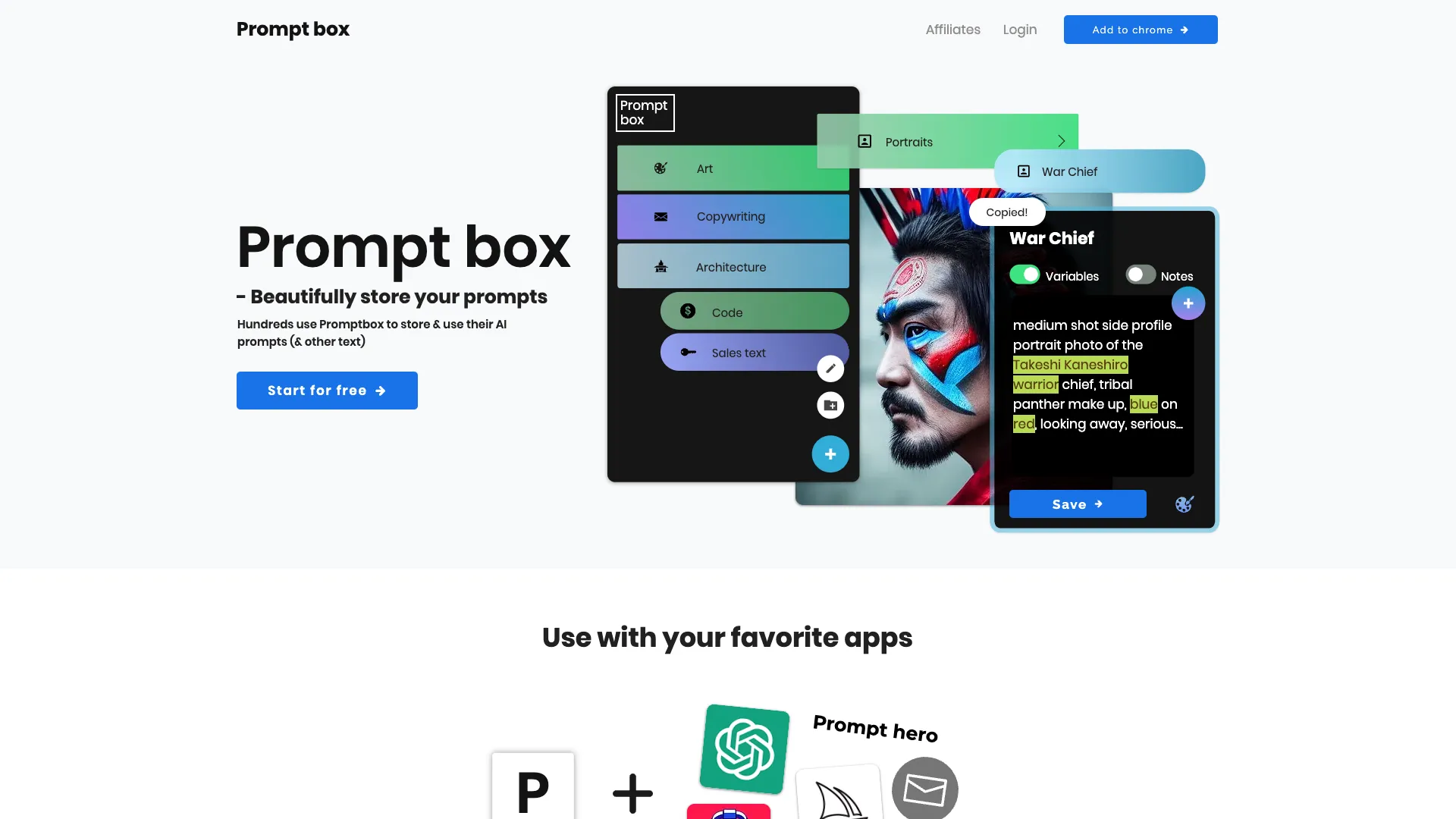 Save your AI prompts, access prompts and more - Prompt box