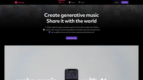 Generative AI Music Tool - Boomy