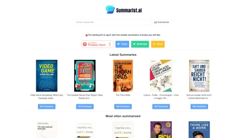 AI Book Summary Generator - SummaristAI