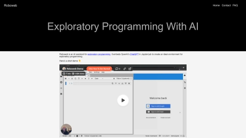 AI Exploratory Programming Tool - Roboweb