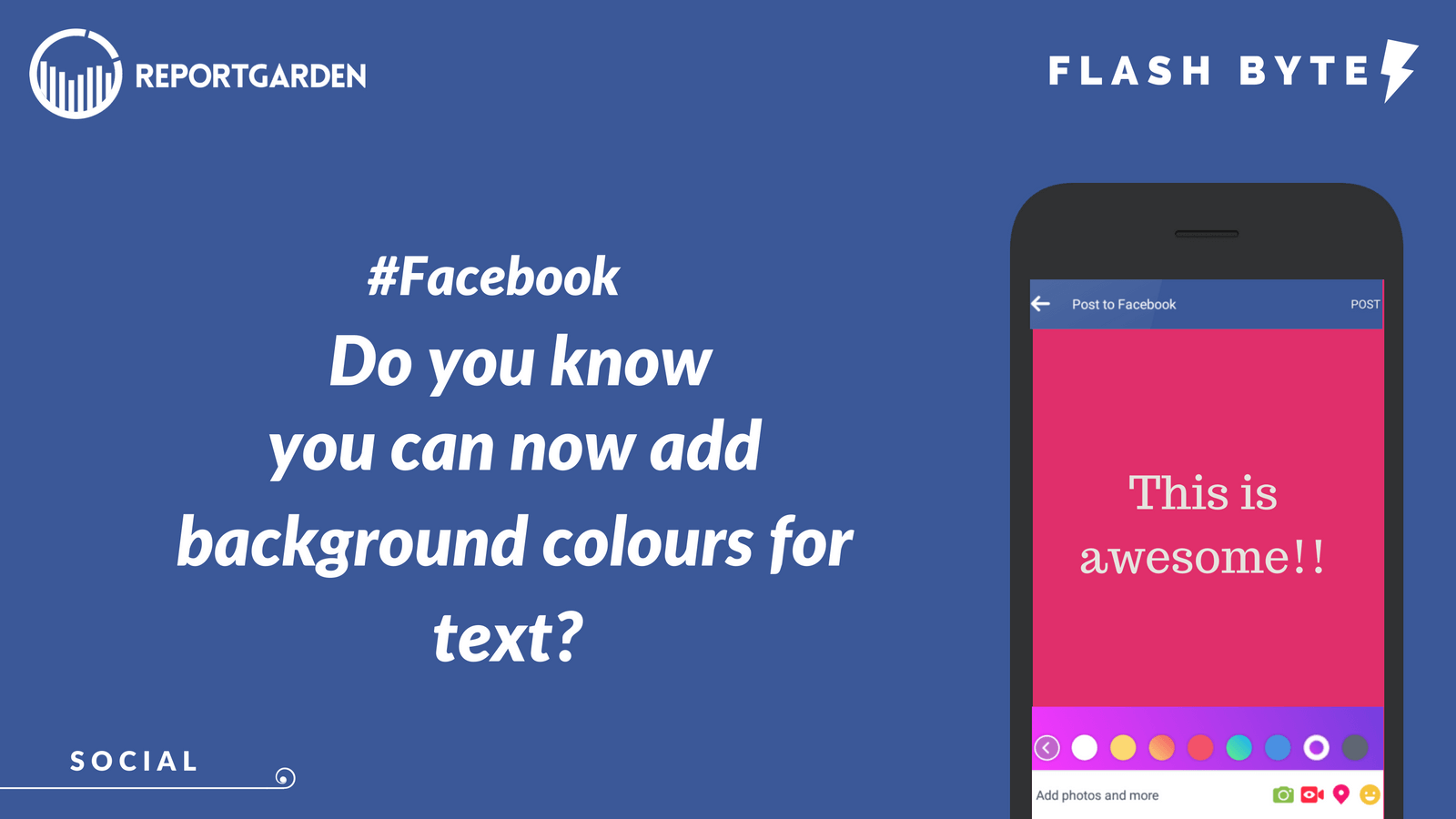 Facebook added coloured backgrounds to text now!! | Report Garden Blog